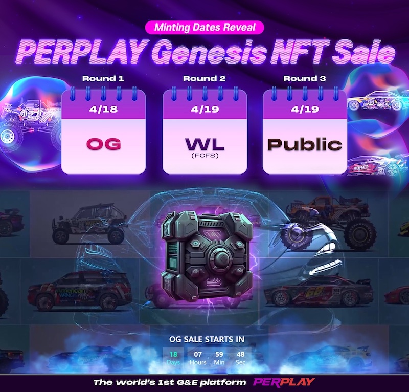 PERPLAY ประกาศกำหนดการจำหน่าย Genesis NFT วันที่ 18 - 19 เมษายนนี้